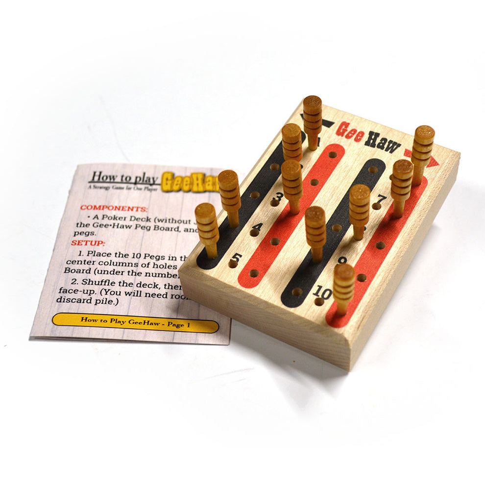 Gee Haw mini travel solo one player portable solitaire card game ...